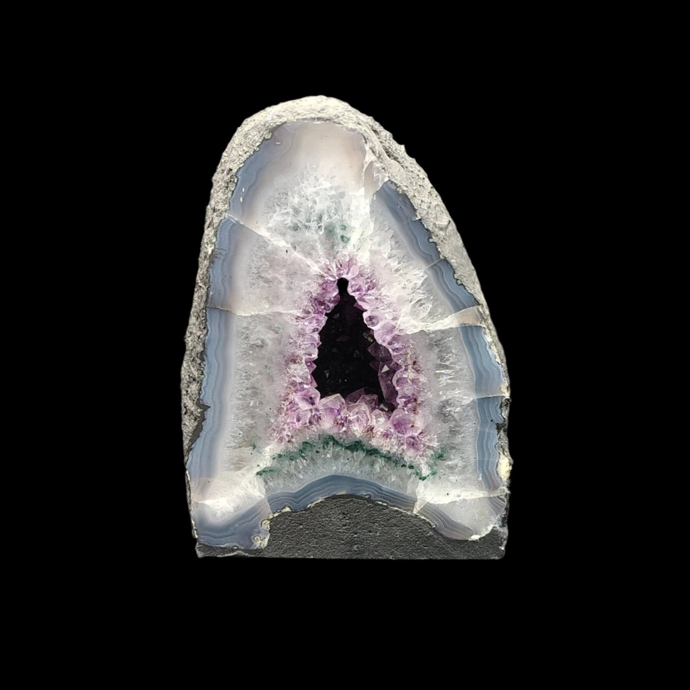 Amethyst Geode Cathedral with Agate - Stunning Crystal Decor