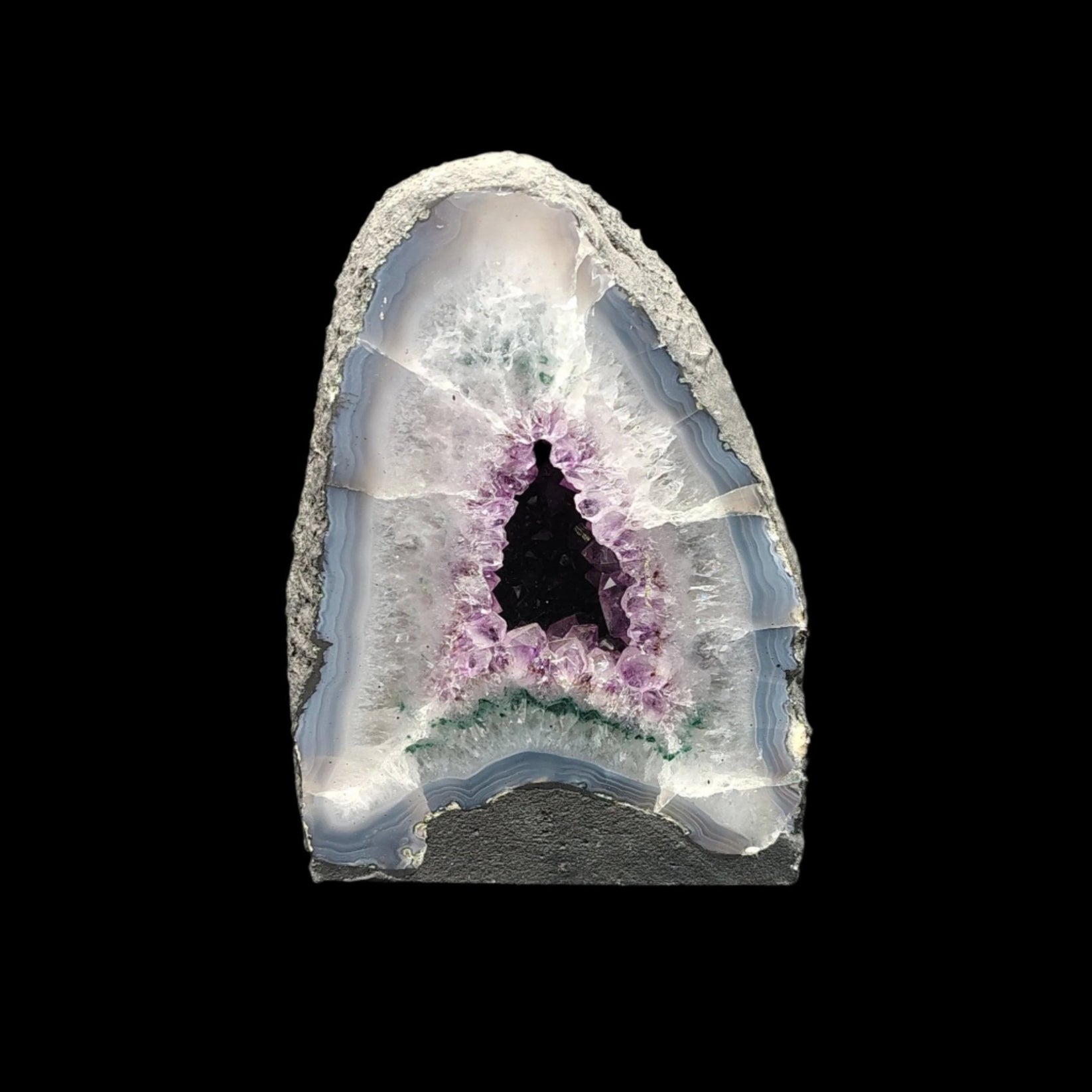 Amethyst Geode Cathedral with Agate - Stunning Crystal Decor