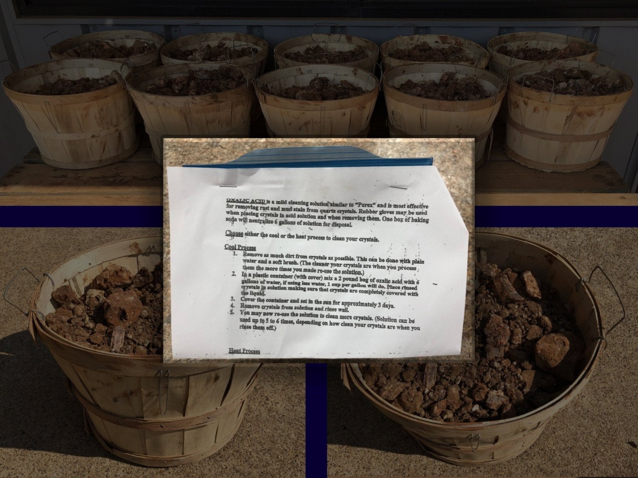 Mining Basket Fresh Dirt Bucket Of Crystals – Ron Coleman Mining