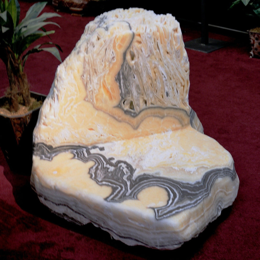 Natural Zebra Stone Furniture Carved Phantom Calcite Chair Pool ...