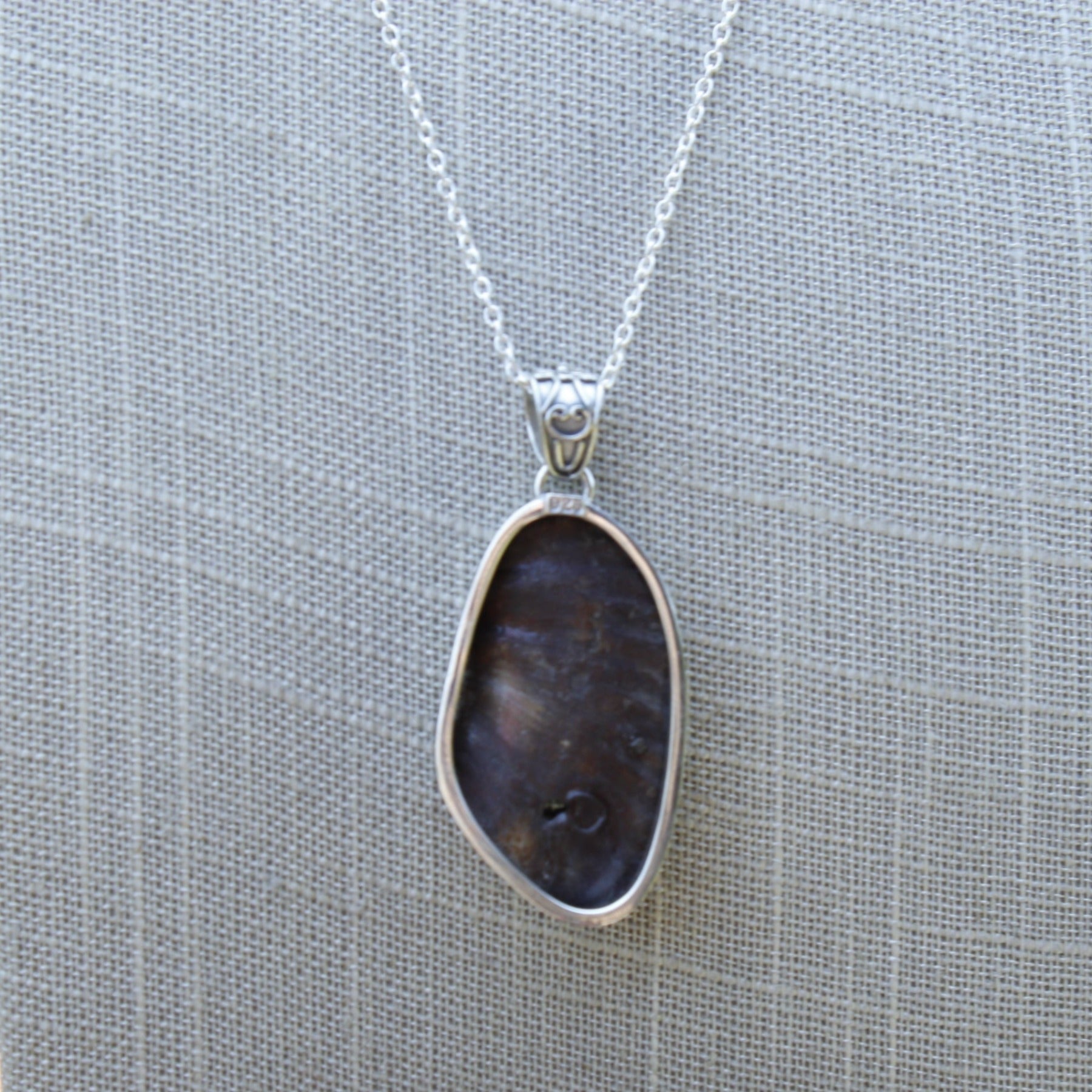 Russian Ammonite Pendant Hand-Crafted Sterling Silver Design
