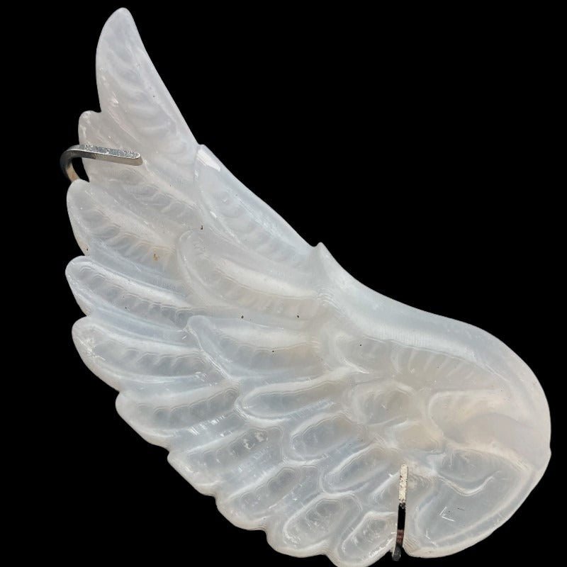 Selenite Angel Wings On Stand Home Decor – Ron Coleman Mining