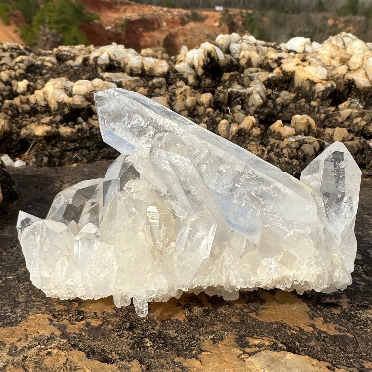 Small Uncut Unpolished Arkansas Crystal Cluster – Ron Coleman Mining